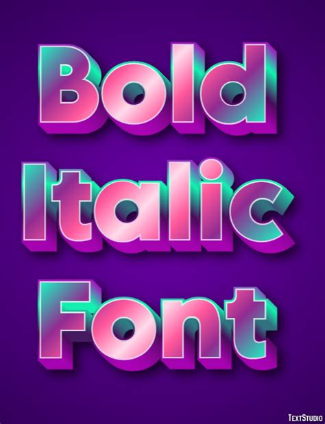 bold italic font text effect and logo design font