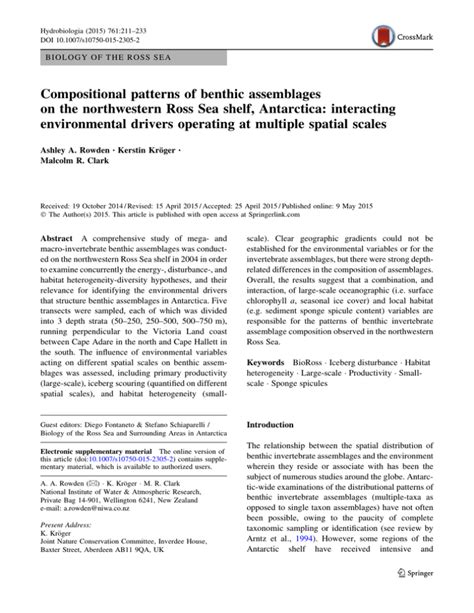 Compositional Patterns Of Benthic Assemblages