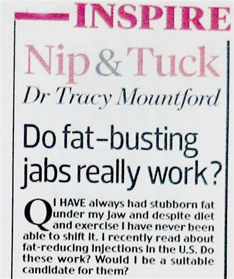 The Daily Mail Nip And Tuck 30th January 2017 Do Fat Busting Injections Really Work The