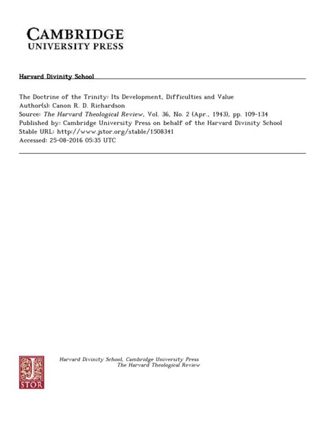 The Doctrine Of The Trinity Its Development Difficulties And Value Pdf