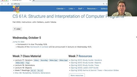 cs 61a fall 2022 lecture 18 announcements youtube