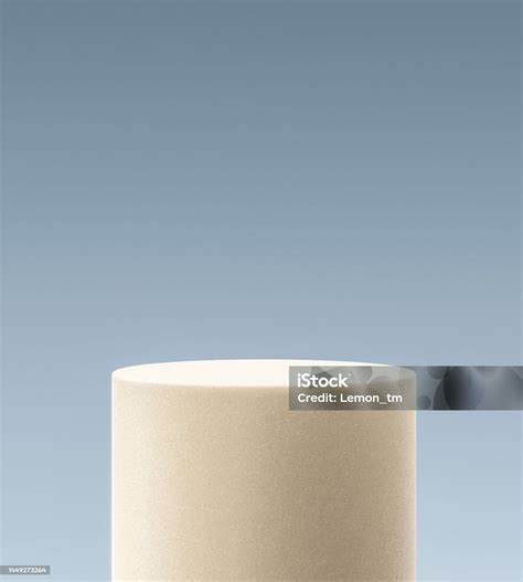 흰색 대리석 돌 실린더 연단 선반 디스플레이 제품 플랫폼은 빈 현대 광고 스탠드 프레젠테이션 무대 개념 또는 빈 받침대 자연