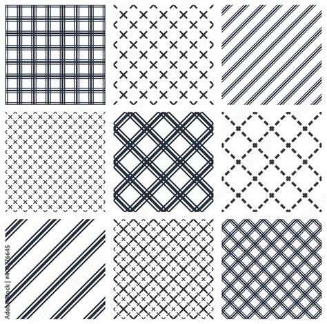 Minimal Simple Geometric Seamless Patterns Set Vector Abstract Backgrounds With Lines And