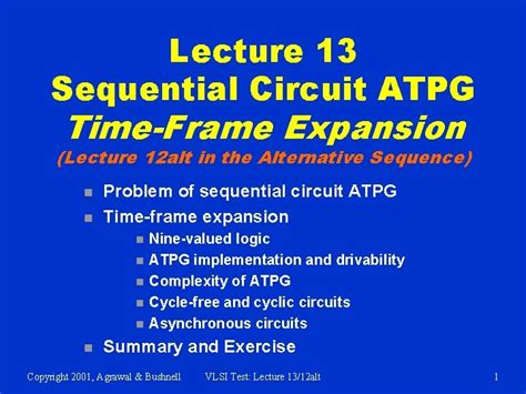 Lecture 13 Sequential Circuit Atpg Timeframe Expansion Lecture