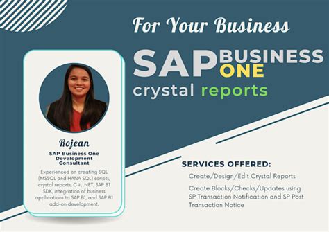 Create Crystal Reports Sql Query For Sap Business One By Rojeanjs Fiverr