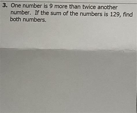 answered 3 one number is 9 more than twice… bartleby