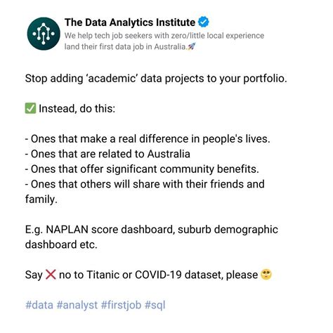 The Data Analytics Institute On Linkedin Dataanalyst Firstjob