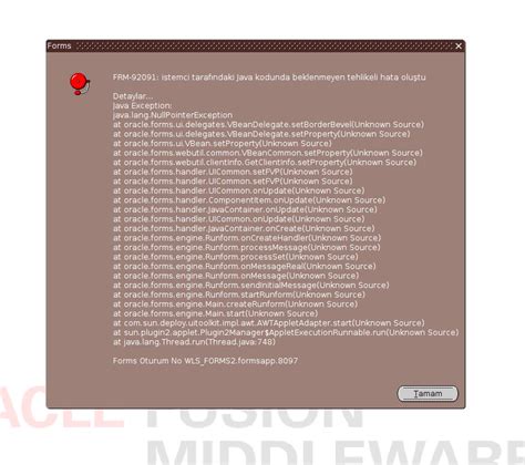 frm 92091 java exception java lang nullpointerexception oracle forums