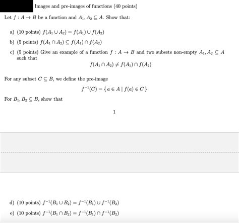 Solved Images And Pre Images Of Functions Points Let Chegg Com