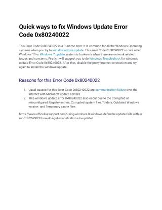 PPT Quick Ways To Fix Windows Update Error Code X PowerPoint Presentation ID