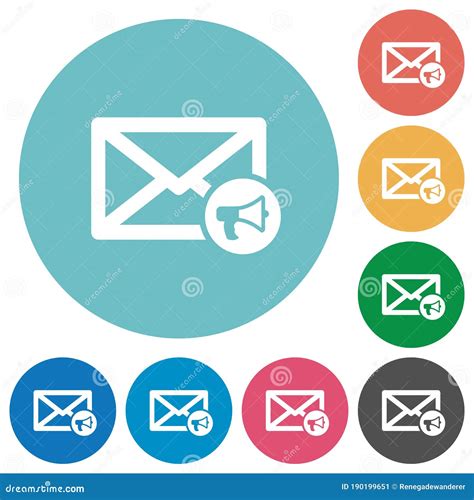 Mail Reading Aloud Flat Round Icons Stock Vector Illustration Of