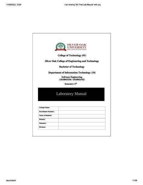 SE Lab Manual Network Technology Studocu