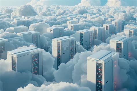 Computer Servers In Cloud Based Data Storage System Online Data Storage Cloud Computing Stock