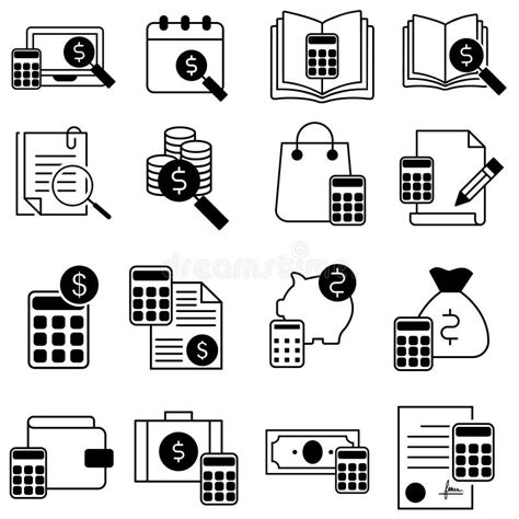 Bookkeeping Icon Vector Set Budget Illustration Sign Collection Accounting Symbol Or Logo