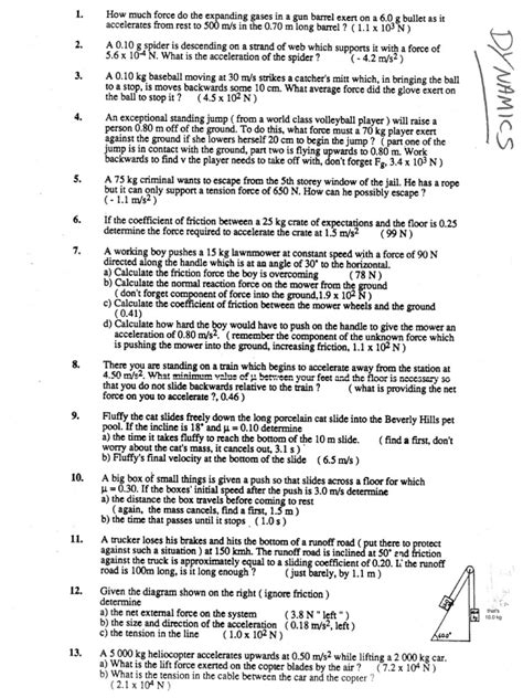 Dynamics Worksheet Pdf