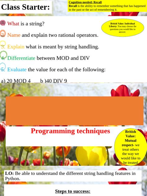 Lesson 4 String Handling Pdf String Computer Science Python