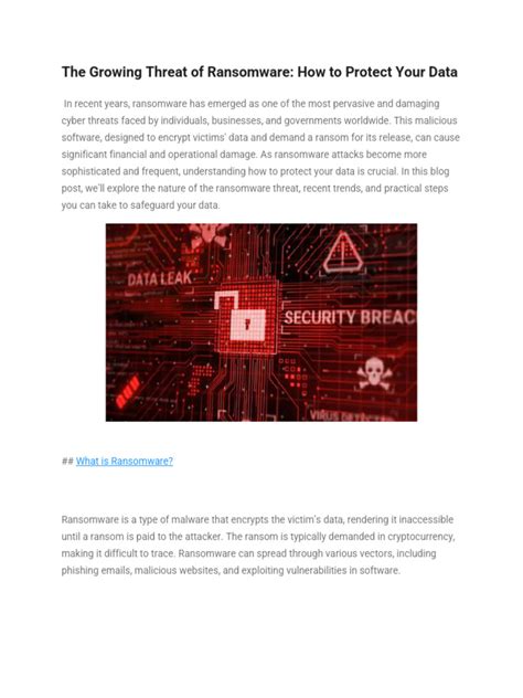 The Growing Threat Of Ransomware Pdf Ransomware Computer Security