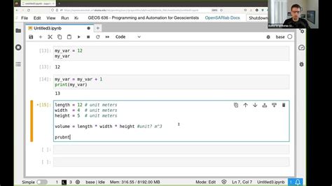 Programming And Automation For Geoscientists 0205 Python Variables Example Youtube