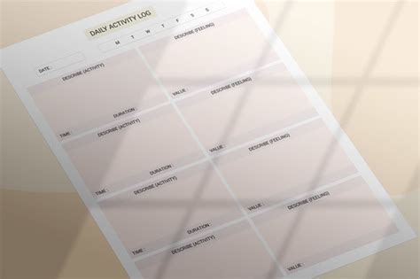 Daily Activity Log Printable Template Graphic By Graphic Hero Creative Fabrica