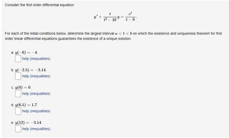Solved Consider The First Order Differential Equation T Y