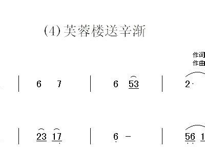 芙蓉楼送辛渐 唐 王昌龄 歌谱 简谱