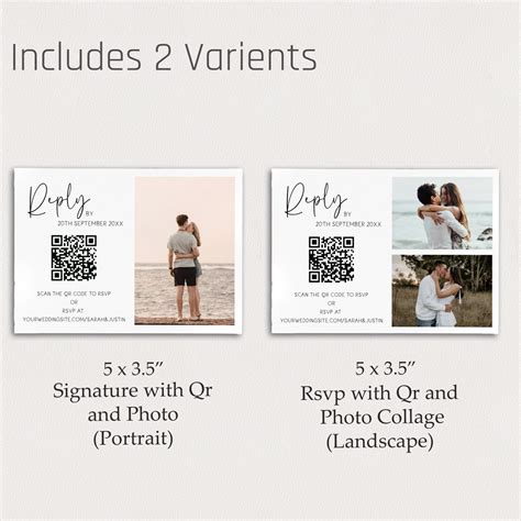 Printable Rsvp With Qr Code And Photo Rsvp With Qr Code Rsvp Etsy