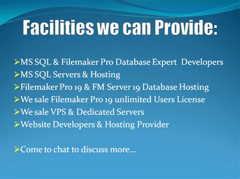 Filemaker Databases Websites FM Server MS SQL Server Database