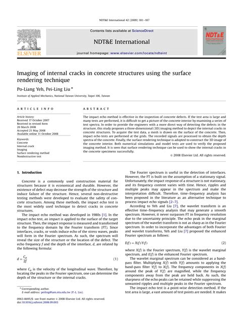 Pdf Imaging Of Internal Cracks In Concrete Structures Using The Surface Rendering Technique