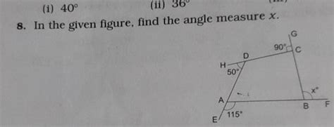 8 In The Given Figure Find The Angle Measure X Filo