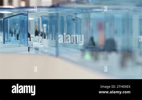 Laboratory Concept Automated Lab Line With Test Tubes Moving Around On