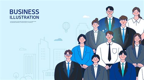 비즈니스 개념 터 선 일러스트레이션 프리미엄 벡터