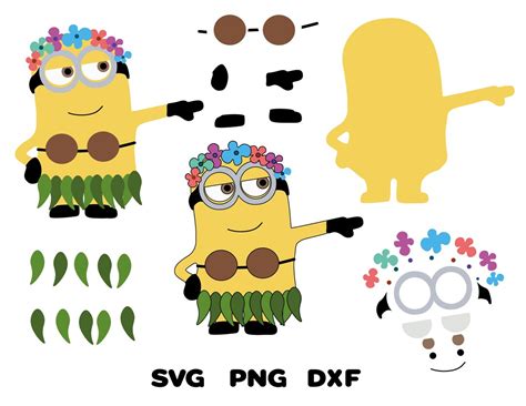Hawaiian Minion Svg Layered Decal Png Dxf Digital Download Etsy