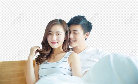 젊은 애인 침대에 누워 쉬다 Png 일러스트 무료 다운로드 Lovepik