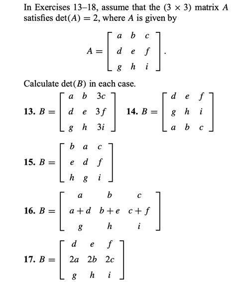 solved in exercises 13 18 assume that the 3 x 3 matrix a