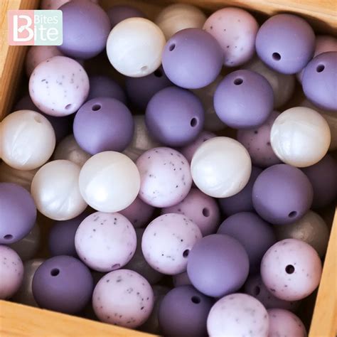 물린 물린 50pc 15mm 아기 실리콘 구슬 Teether 식품 등급 참깨 구슬 Perle 실리콘 젖꼭지 체인 어린이 용품 장난감 베이비 테더 Aliexpress