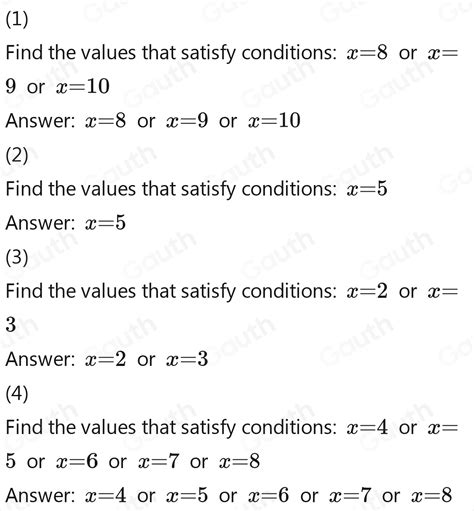 solved 15 find the integer values of x which satisfy each of the