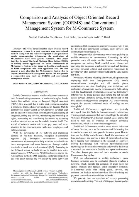 pdf comparison and analysis of object oriented record management