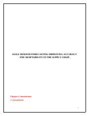 AGILE DEMAND FORECASTING IMPROVING ACCURACY AND ADAPTABILITY IN THE SUPPLY CHAIN Docx AGILE