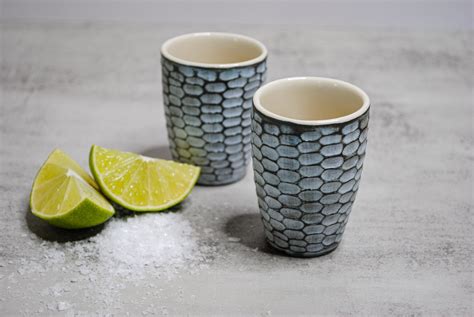 Handmade Ceramic Shot Glass Minimalist Sipper Copita Mezcal Sake Cup