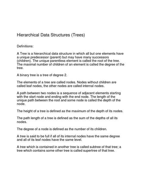 Hierarchical Data Structures Pdf Applied Mathematics Theoretical Computer Science