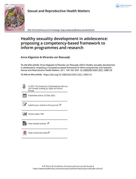 Pdf Adolescent Sexual Wellbeing A Conceptual Framework