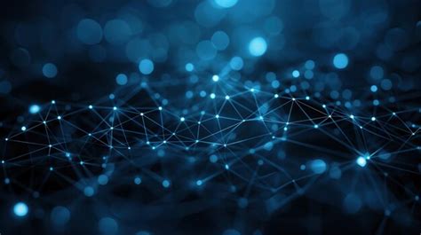 Abstract 3d Network Connections With Glowing Blue Nodes On Dark Background Premium Ai