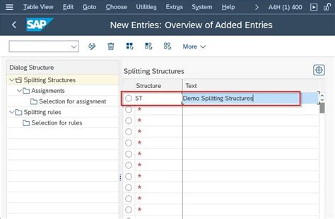 How To Define Splitting Structure In Sap How To Define Splitting Structure In Sap