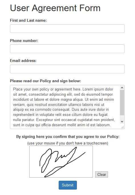 Form To Pdf With Signature