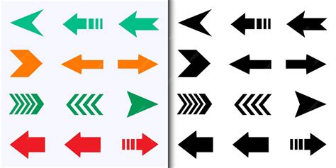 Premium Vector Collection Of Illustrated Arrow Signs Direction