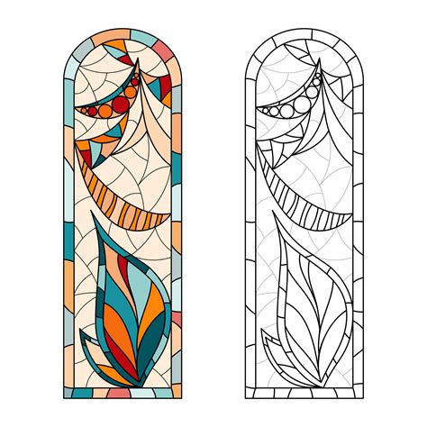 Hoja De Trabajo De Vidrieras De Iglesias Para Dibujar 18866342 Vector