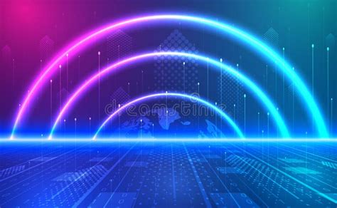 Digital Ai Big Data Technology Futuristic Blue Background Cyber Cloud Security Abstract Space