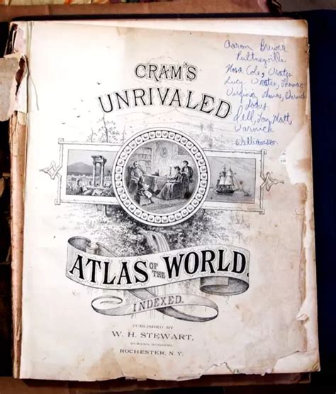 1888 OLD GEOGRAPHICAL Map Chart Of The North America Cram S Atlas Of