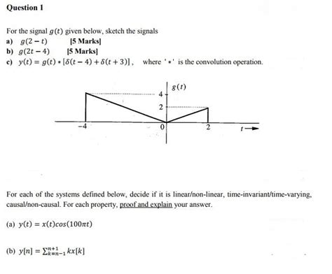 Solved Question1 For The Signal G T Given Below Sketch