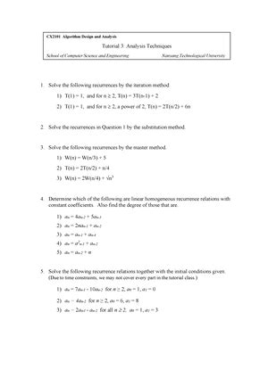 CX2101 Project 2 CE2101 CZ2101 ALGORITHM DESIGN AND ANALYSIS Project